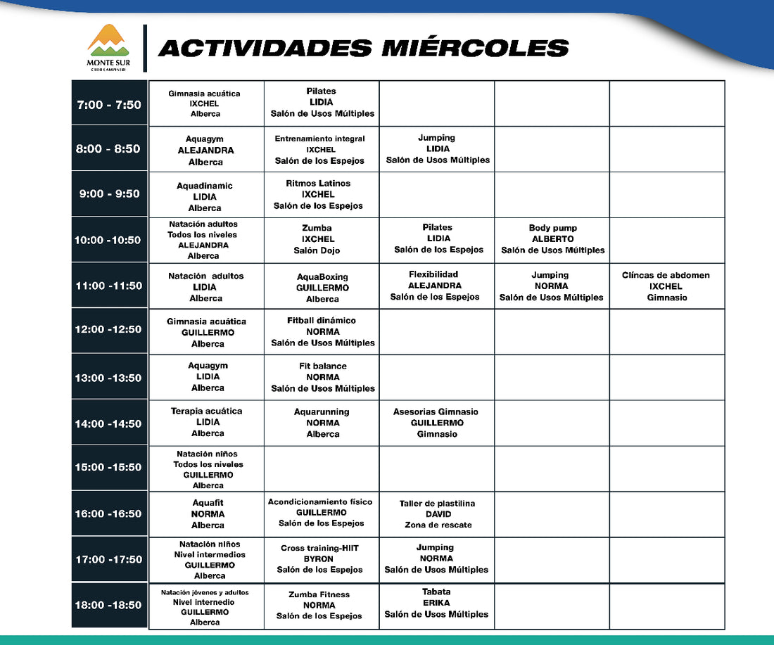 Actividades - Club Monte Sur